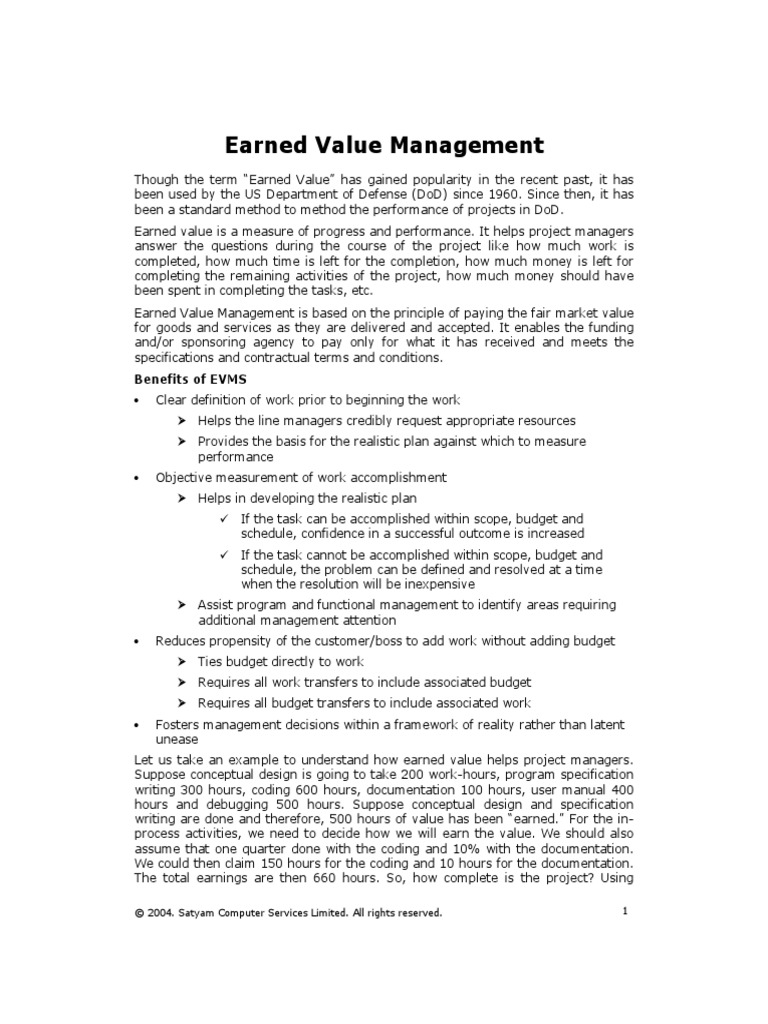 Earned Value Management | PDF | Business | Software
