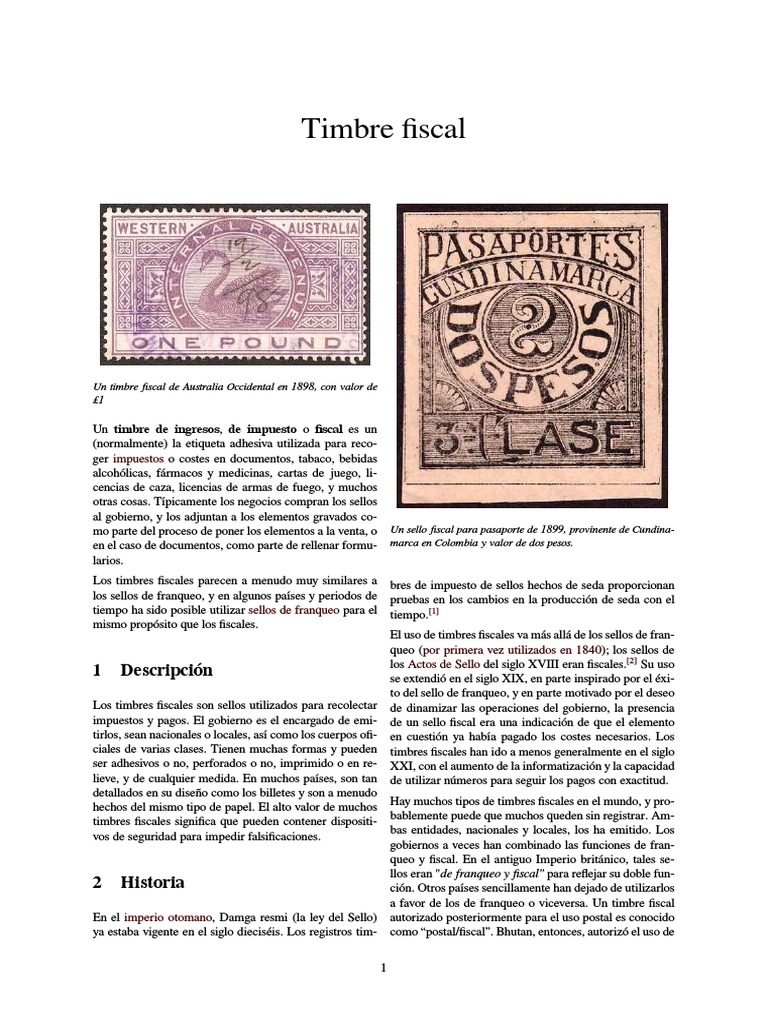 Timbre Fiscal | PDF | Finanzas del gobierno | Filatelia