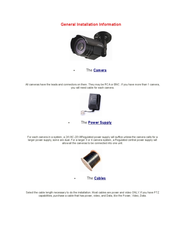CCTV Camera Installation Guide | PDF | Digital Video Recorder ...