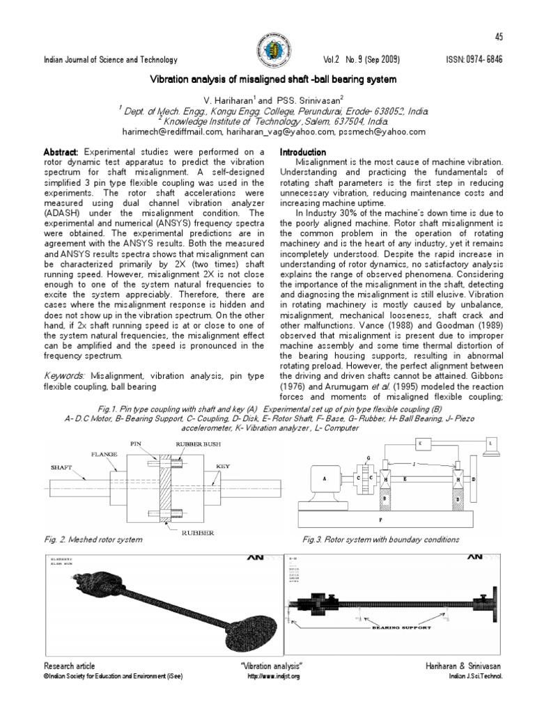 Vibration Analysis of Misaligned Shafts | PDF | Classical Mechanics ...