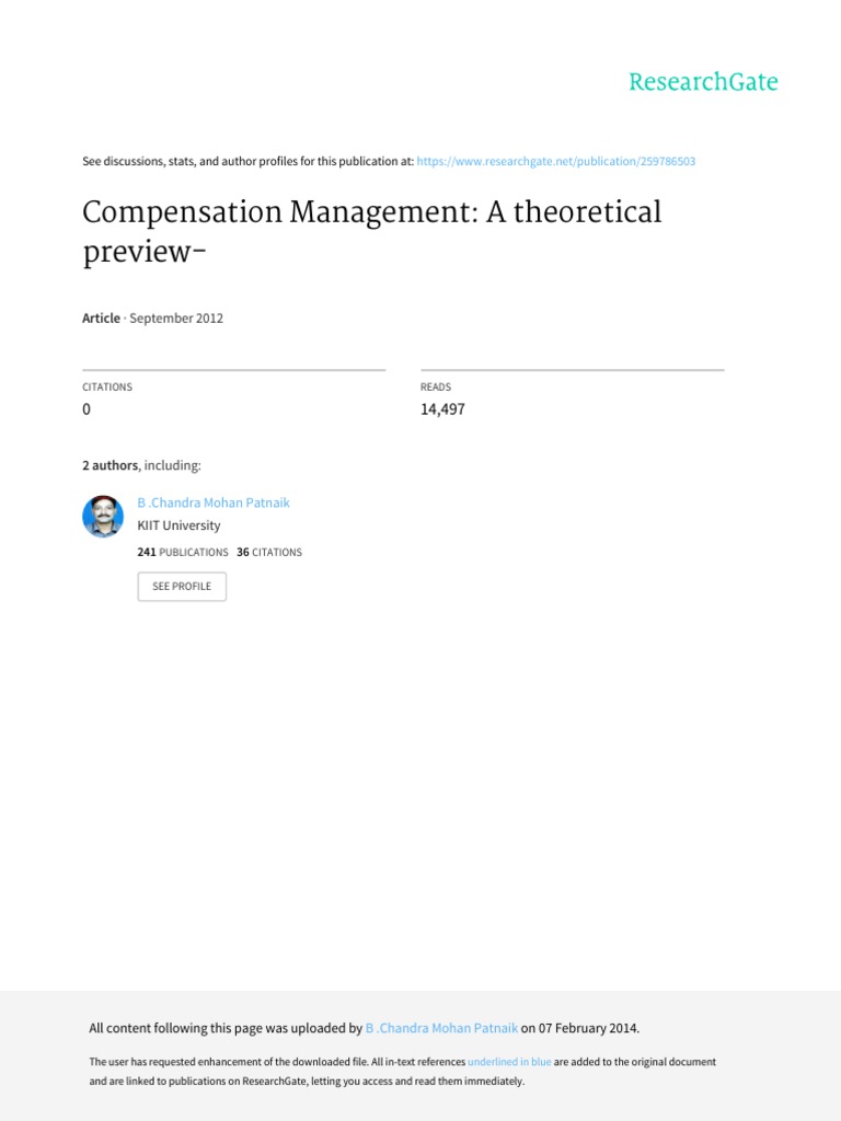 Compensation Management | PDF | Employment | Strategic Management