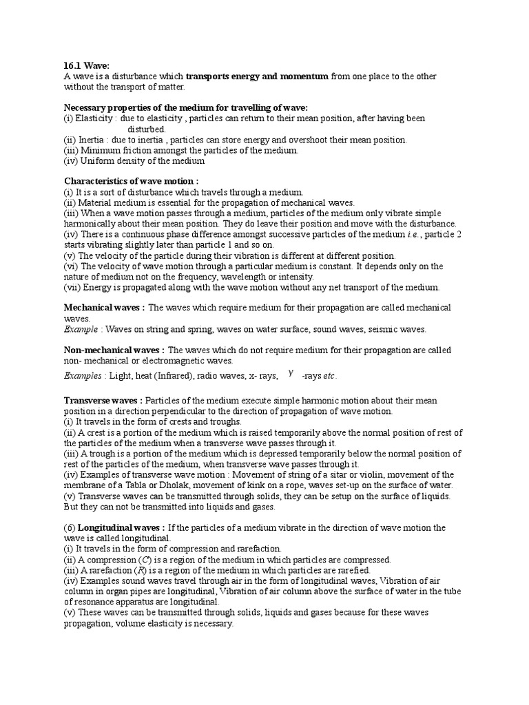 Understanding the Properties and Characteristics of Wave Motion Through a Detailed Examination ...