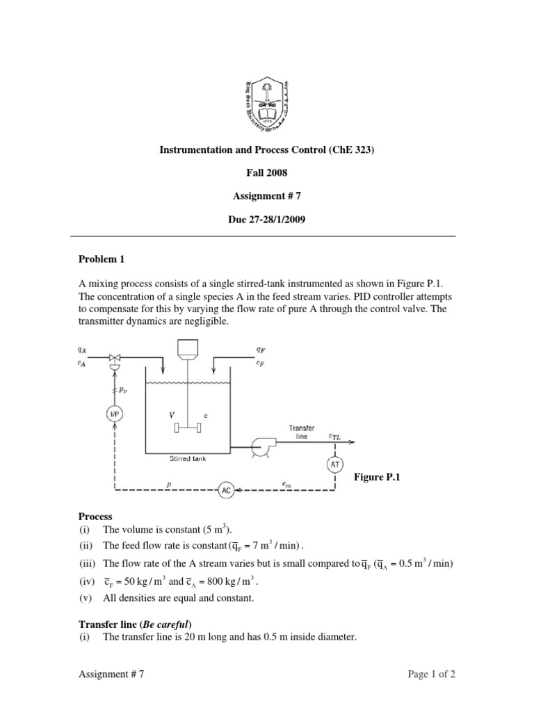 Instrumentation and Process Control (ChE 323) | PDF | Instrumentation ...