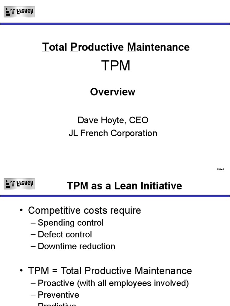 Lean TPM - Downtime Waste Controls | PDF | Production And Manufacturing ...