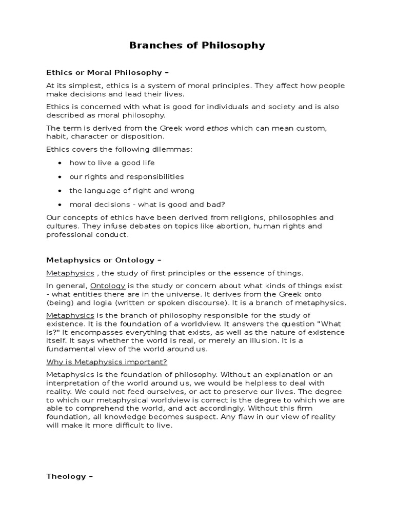 Branches of Philosophy | Download Free PDF | Philosophy Of Religion ...
