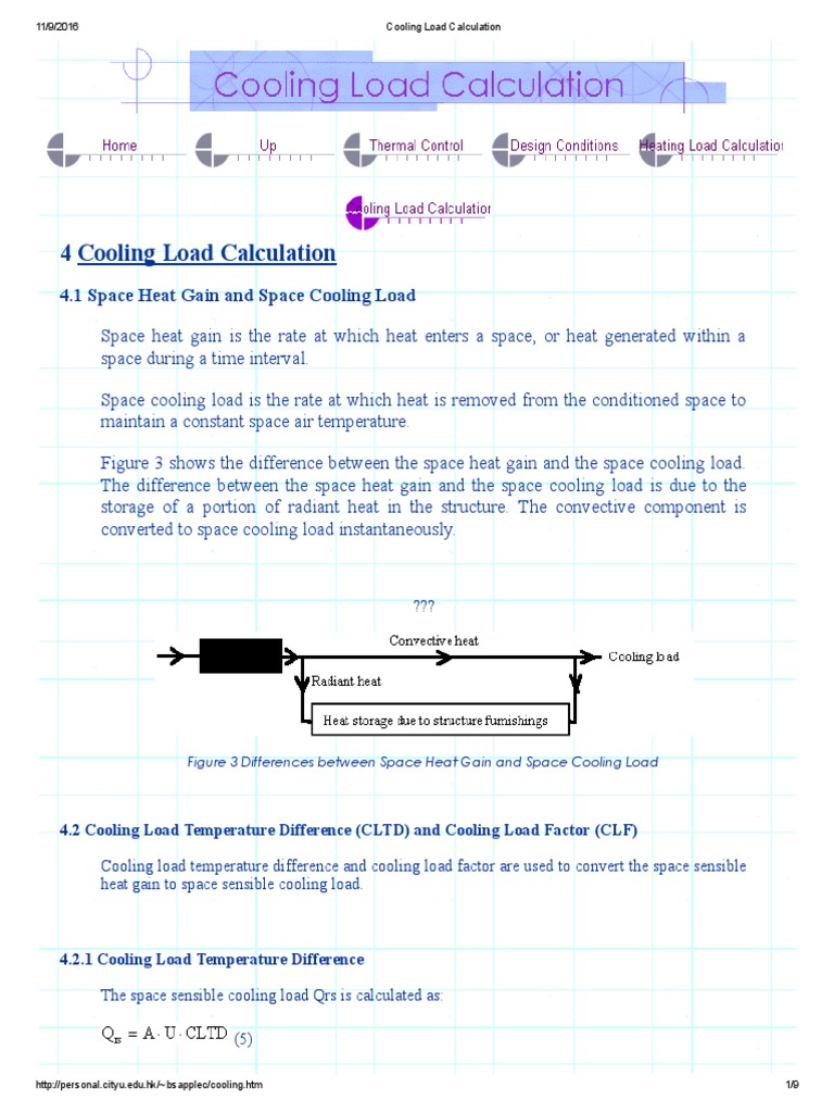 Cooling Load Calculation | PDF | Window | Atmospheric Thermodynamics
