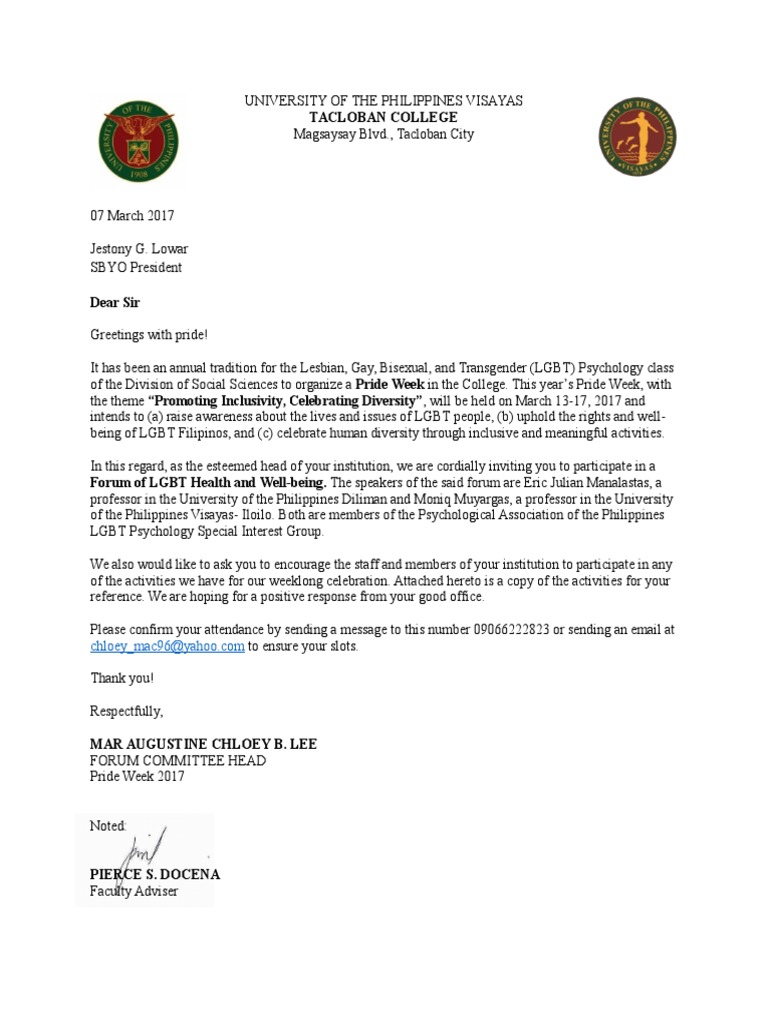 Letter to the UP Orgs | Lgbt | LGBTQ Rights