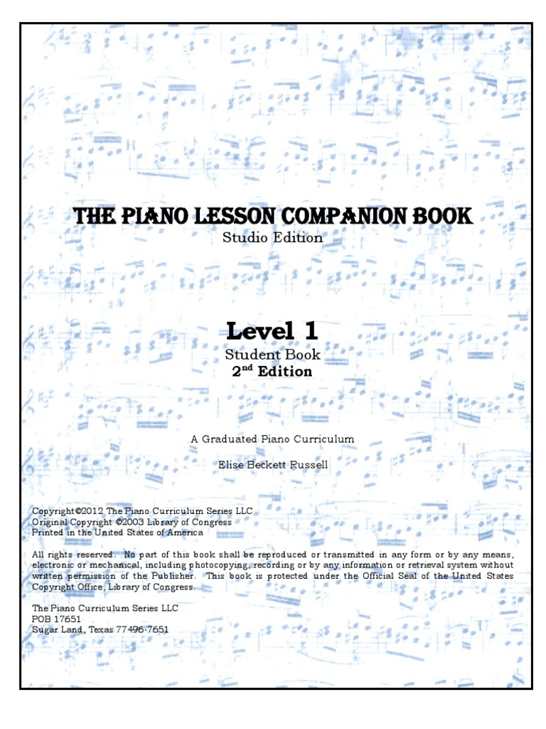 The Piano Lesson Companion Book: Level 1 | PDF | Piano | String Instruments