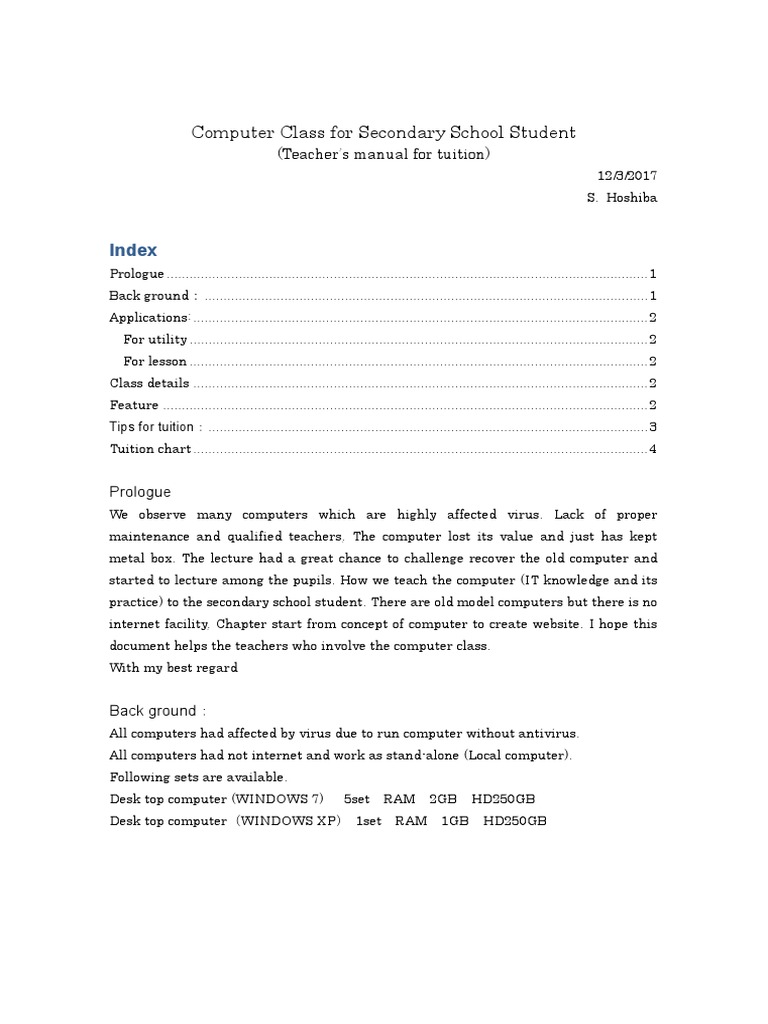 Computer Clas For Secondary School Student | PDF | Microsoft Power ...