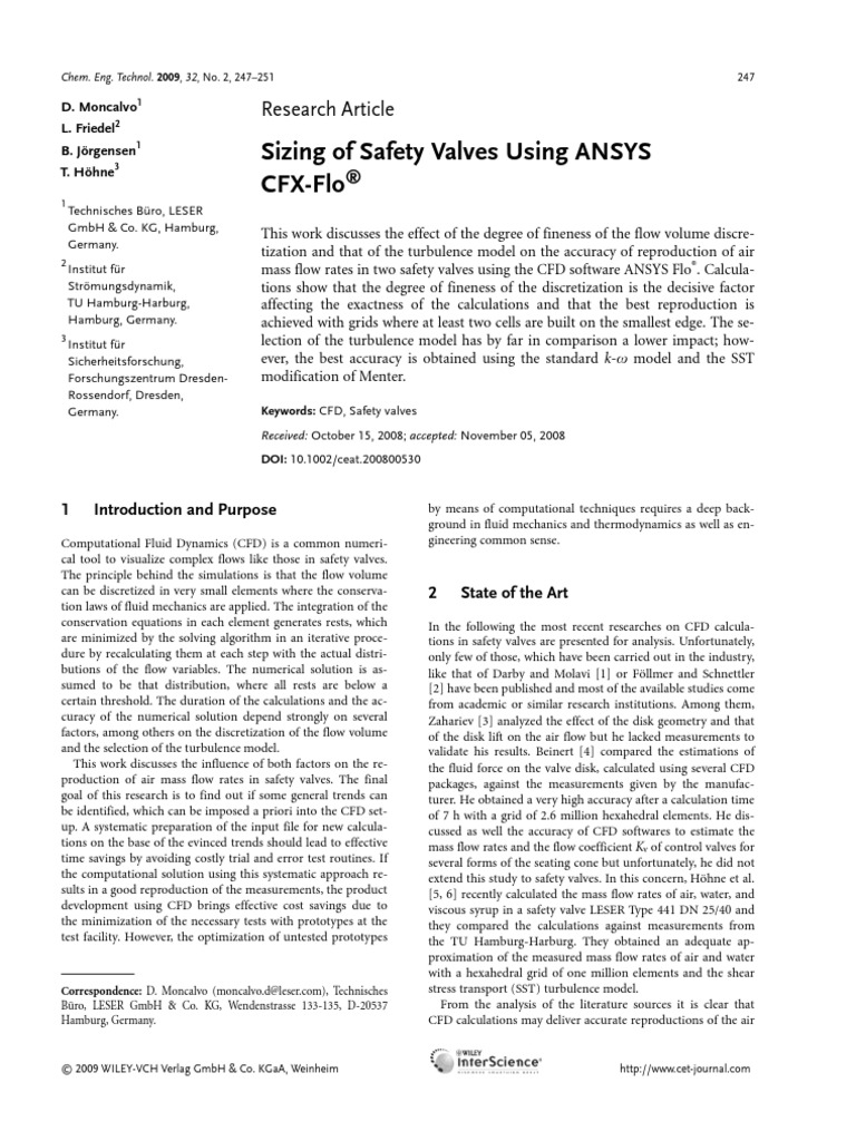 Sizing of Safety Valves Using ANSYS CFX | PDF | Computational Fluid Dynamics | Fluid Dynamics
