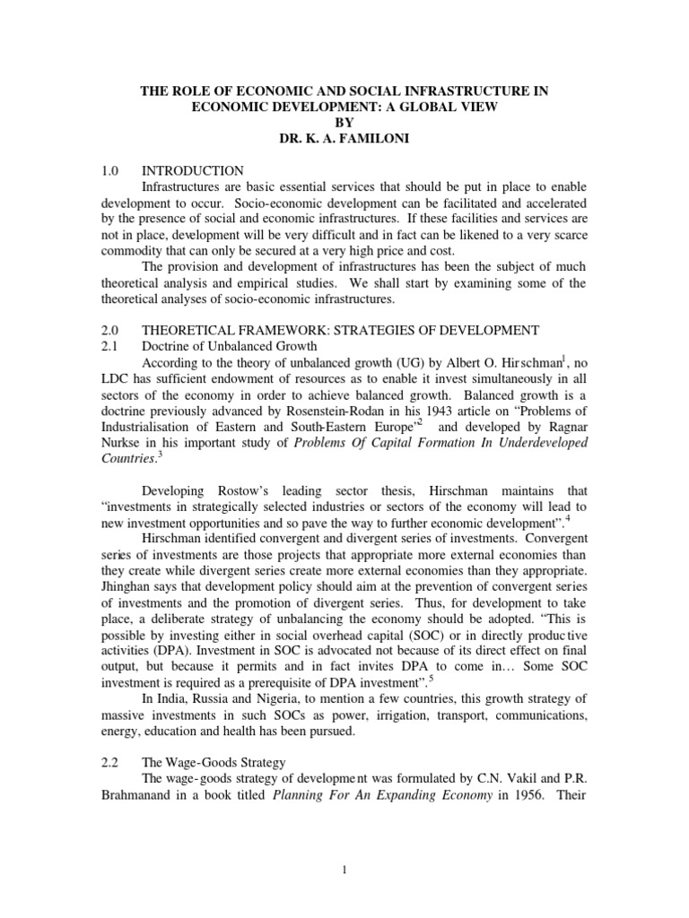 The Role of Infrastructure | PDF | Development Economics | Infrastructure