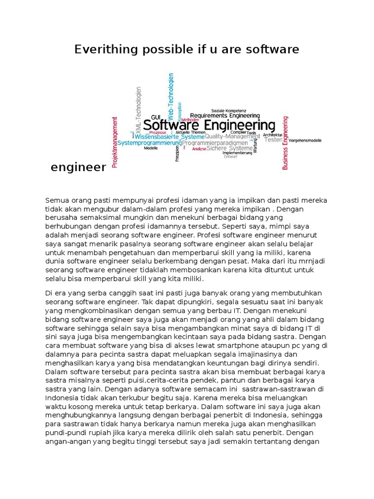Essay Profesi Idaman (Software Engineer) | PDF | Karier & Perkembangan