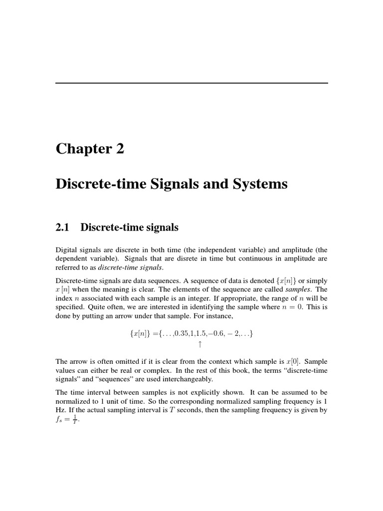 Discrete-Time Signals Overview | PDF | Signal (Electrical Engineering ...