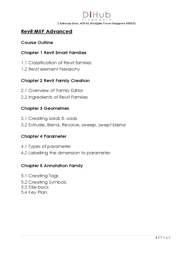 Advanced Revit MEP Course Outline | PDF | Art | Computers