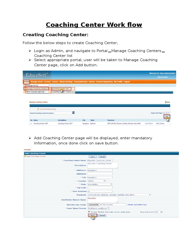 Coaching Center WorkFlow | PDF | Information Science | Areas Of ...