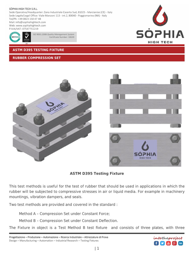Astm D395 Testing Fixture Rubber Compression Set | PDF | Natural Rubber ...
