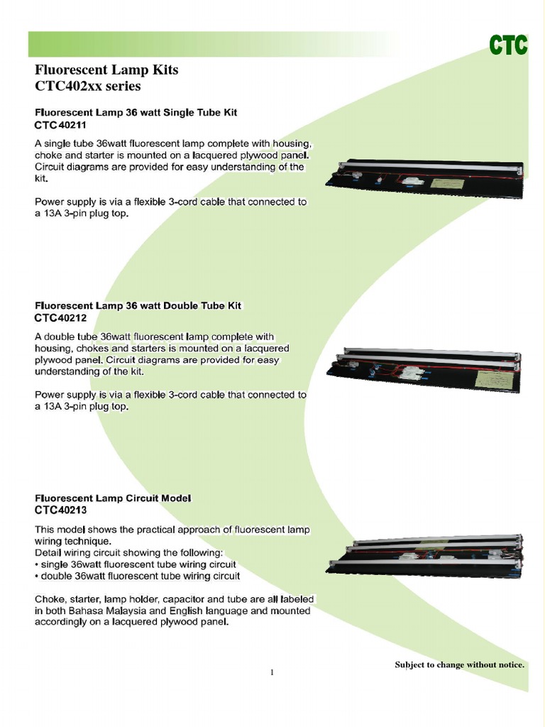 CTC Fluorescent Lamp Series | PDF