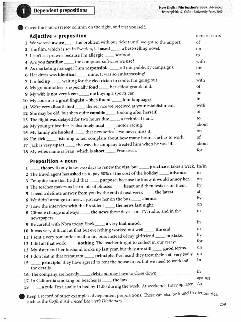 Prepositions Exercises | PDF