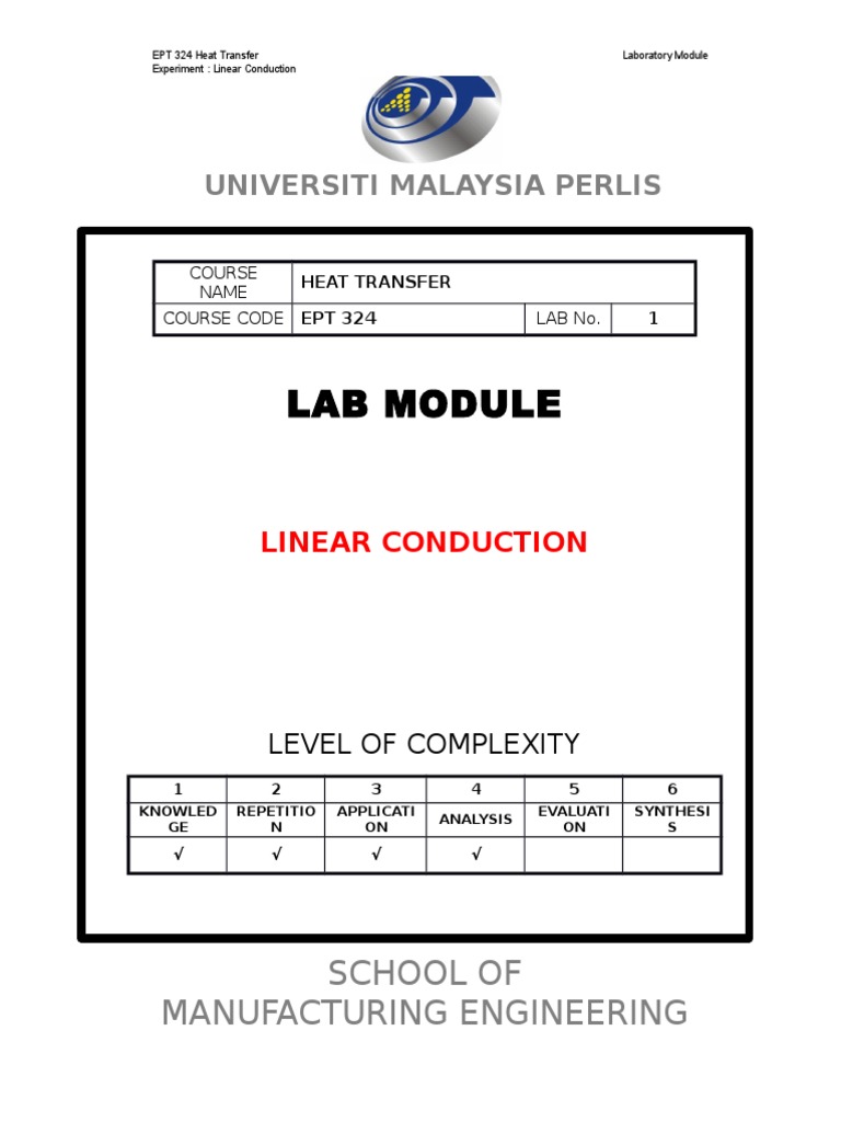 Lab 1 - Linear Conduction | PDF | Thermal Conduction | Heat Transfer