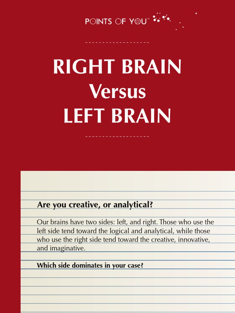 Left vs Right Brain Functions Explained | PDF | Lateralization Of Brain ...