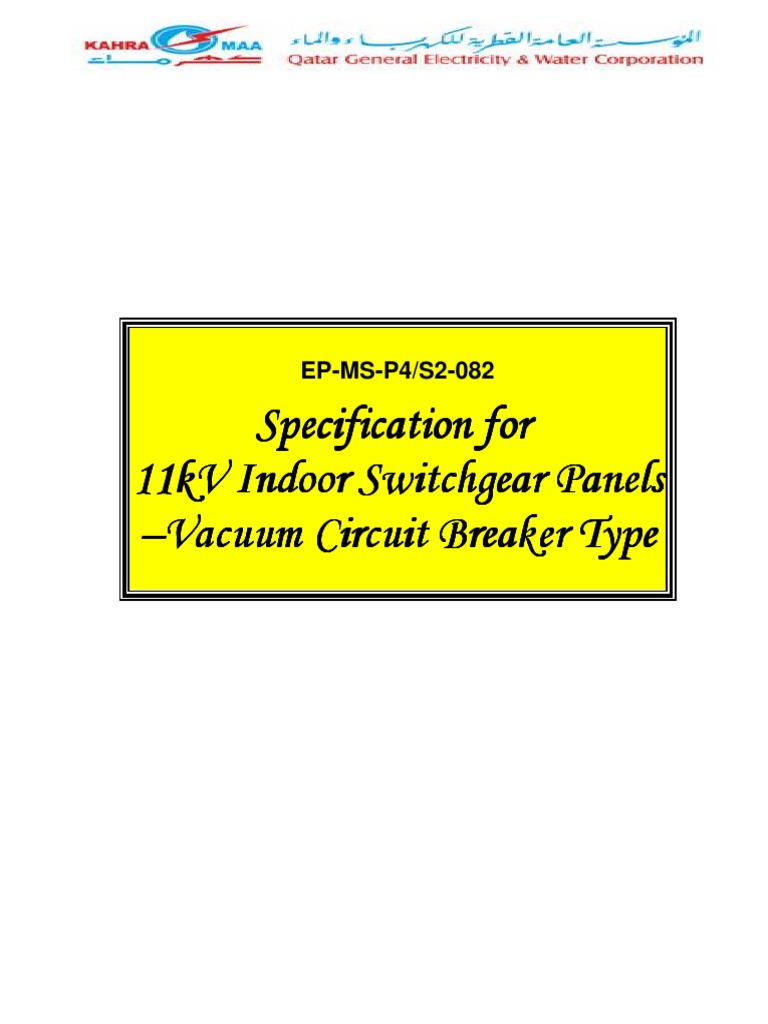 11kV SWGR EP-MS-P4-S2-082 2013 | PDF | Electrical Substation | Electricity