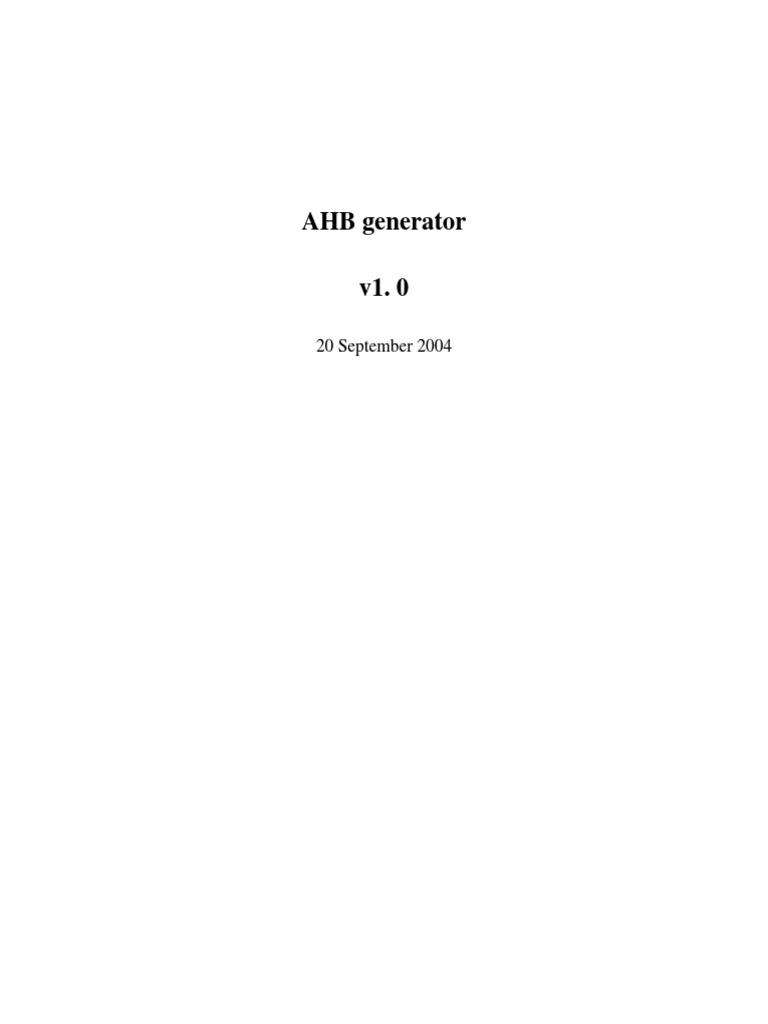 Ahb Generator | PDF | Command Line Interface | Arbitration