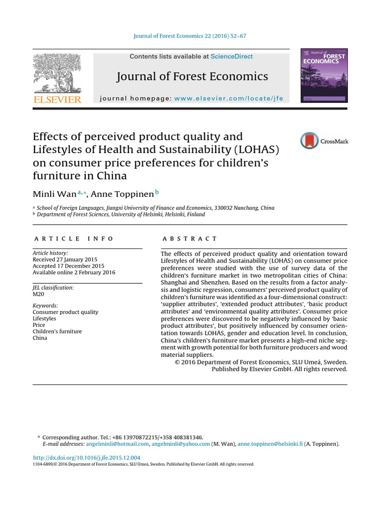 Journal of Forest Economics: Minli Wan, Anne Toppinen | PDF