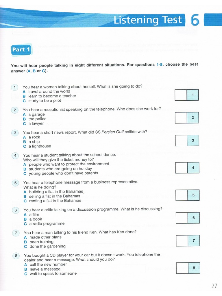 Listening Test 6 | PDF