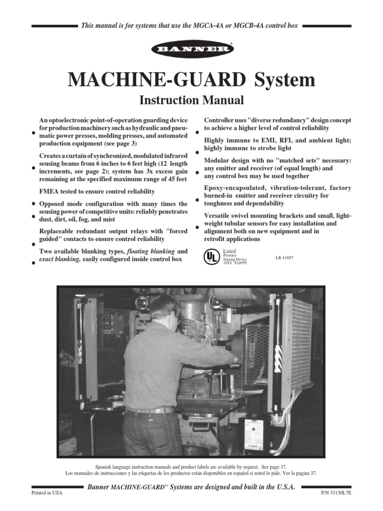 Machine-Guard System: Instruction Manual | PDF | Relay | Machines
