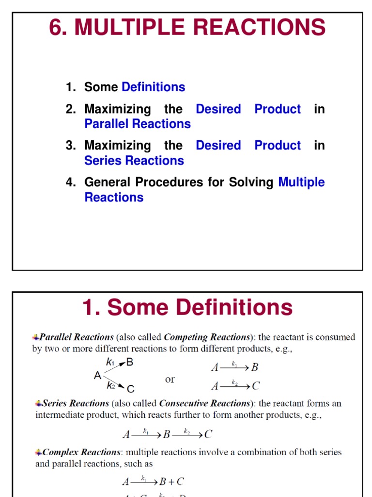 Multiple Reactions-1 | PDF