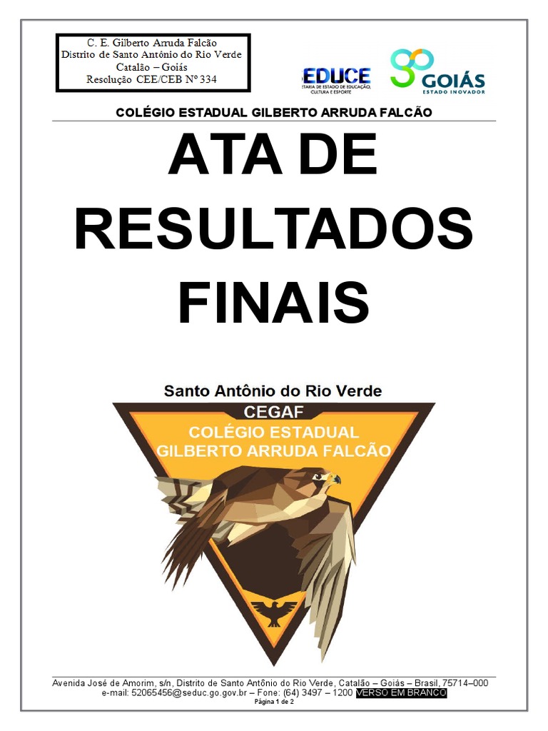 Capa Ata Resultados Finaisl 2017 | PDF