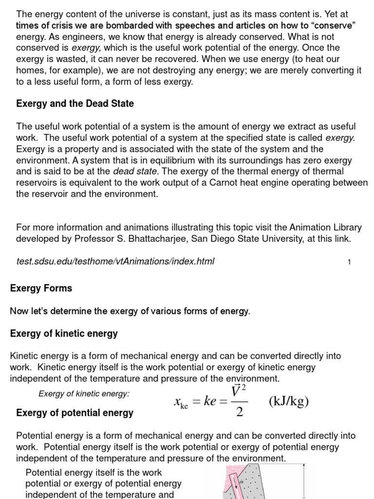 Exergy and The Dead State: Test - Sdsu.Edu/Testhome/Vtanimations/Index ...