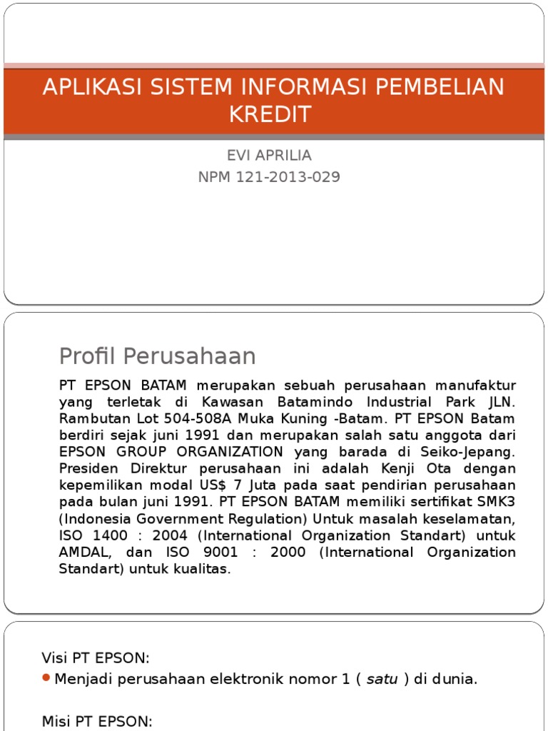 Aplikasi Sistem Informasi Pembelian Kredit | PDF