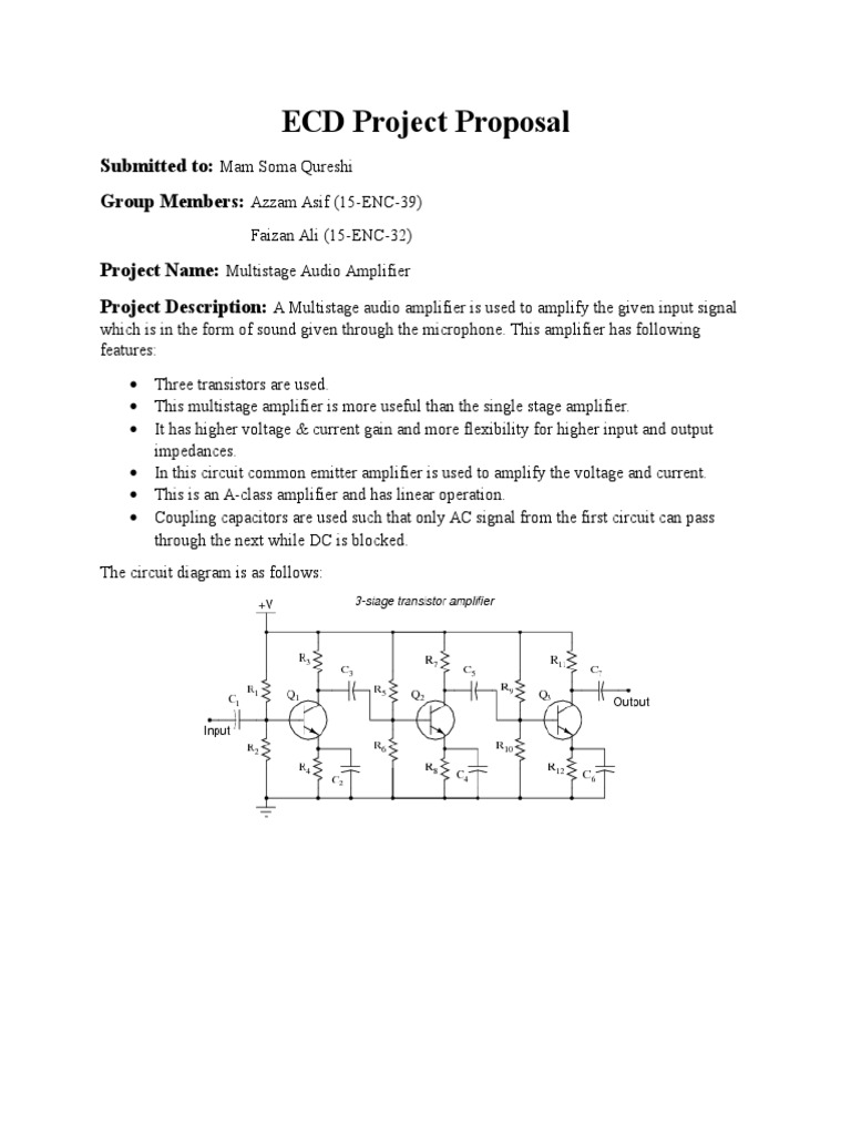 ECD Project: Multistage Audio Amplifier | PDF | Technology ...