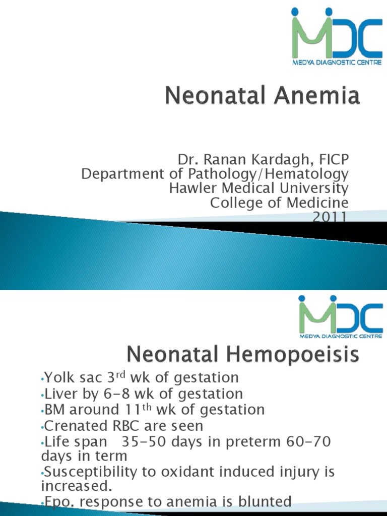 Red Blood Cell Development and Anemia in Newborns | PDF | Anemia | Blood