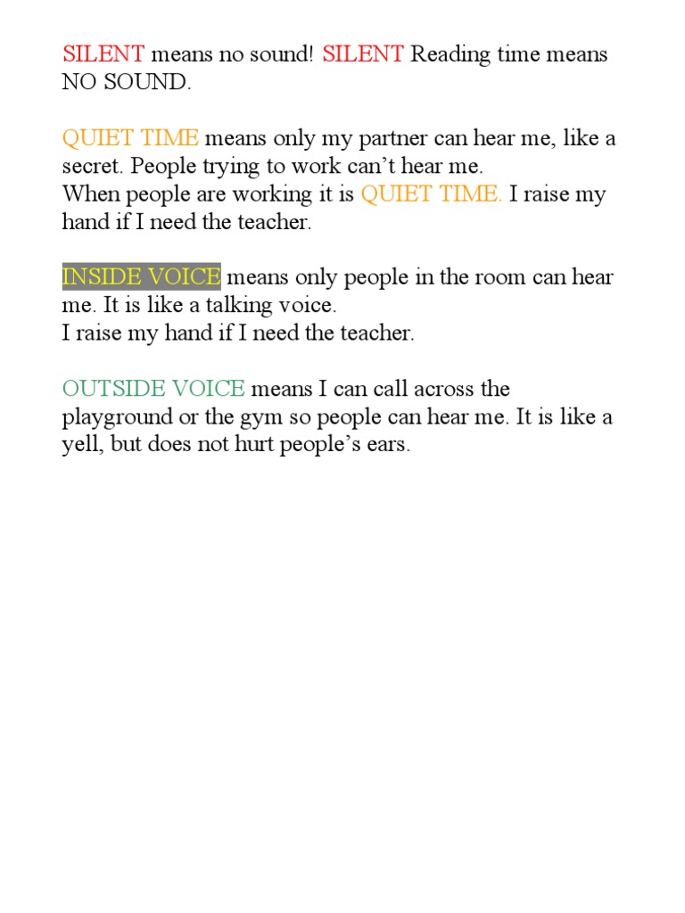 Silent Silent: Quiet Time Quiet Time | PDF | People