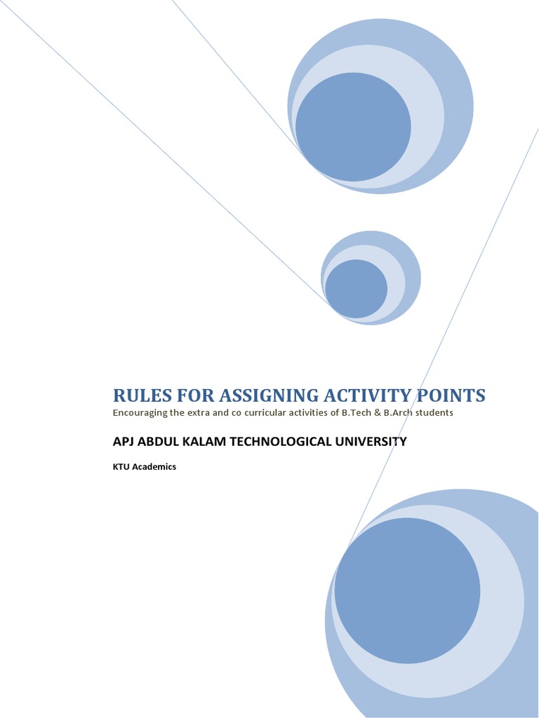 Rules For Assigning Activity Points: Apj Abdul Kalam Technological University | PDF | Startup ...