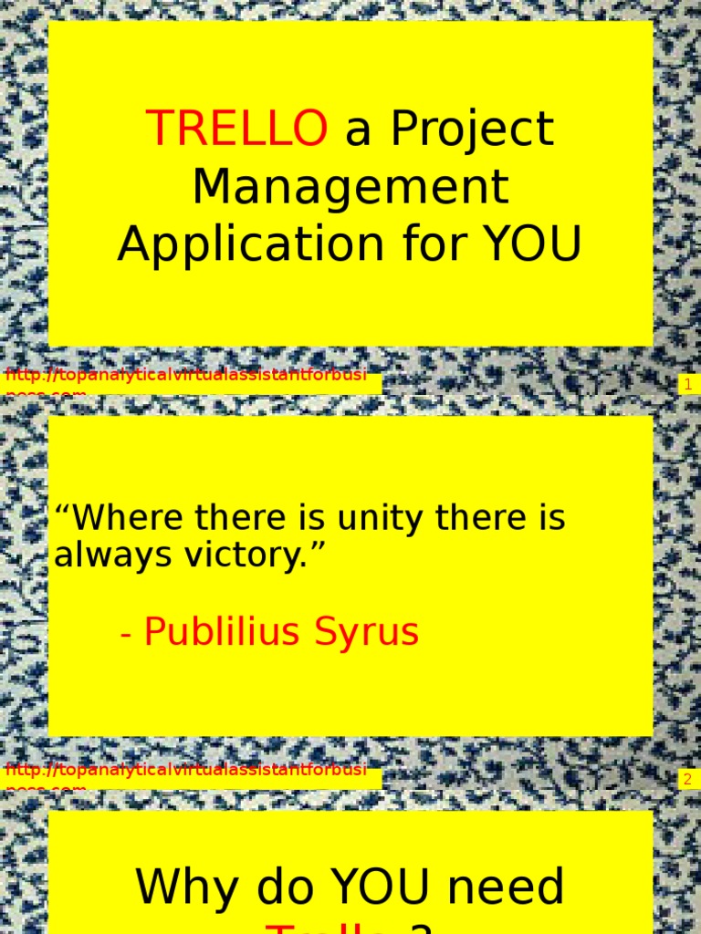 TRELLO (A Project Management Application For YOU) | PDF | Email ...