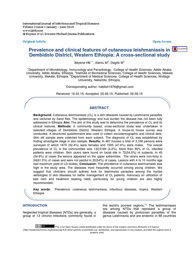 Prevalence and Clinical Features of Cutaneous Leishmaniasis in ...