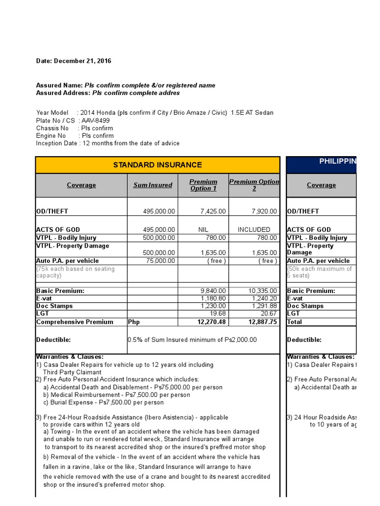 Standard Insurance: Philippine British Assurance Co. Inc | PDF ...