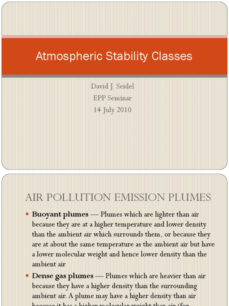 Atmospheric Stability Class Overview | PDF | Atmosphere Of Earth | Sky