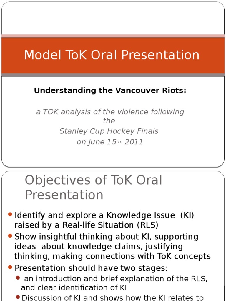 Tok Oral Presentation Vancouver Example Orig | PDF | Ethology | Virtue