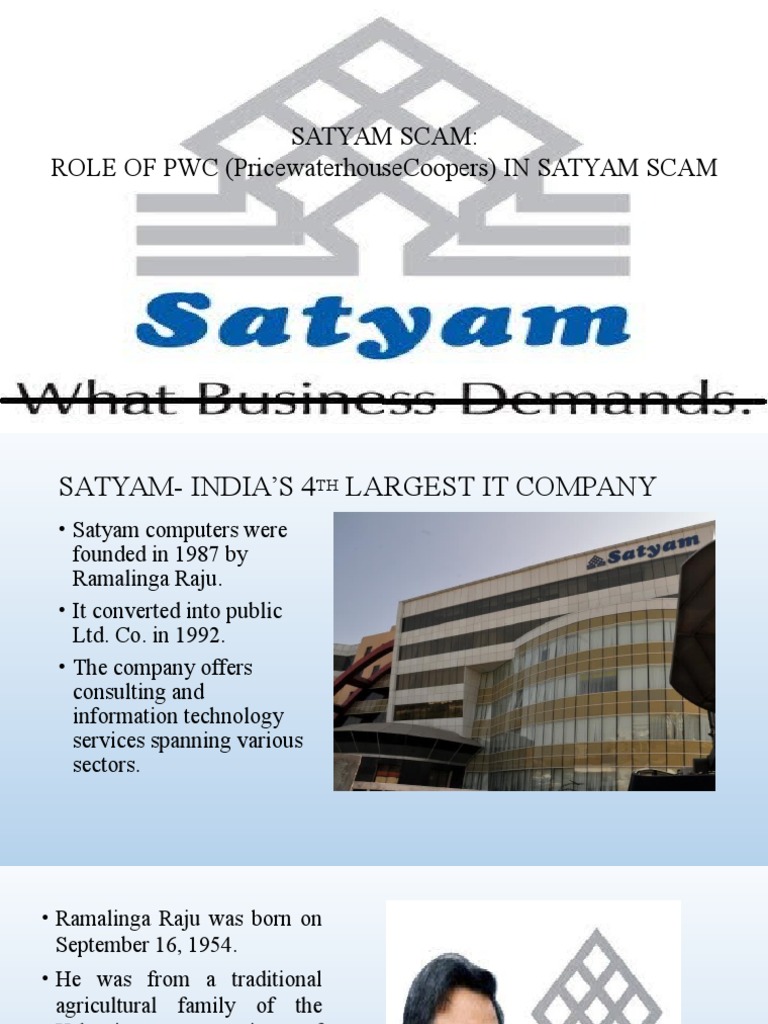 Satyam Scam Ppt | Pricewaterhouse Coopers | Audit