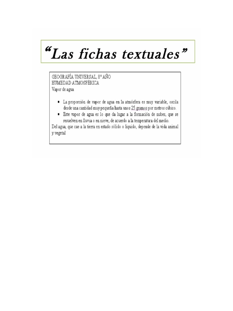 Ejemplos de Fichas de Trabajo | PDF