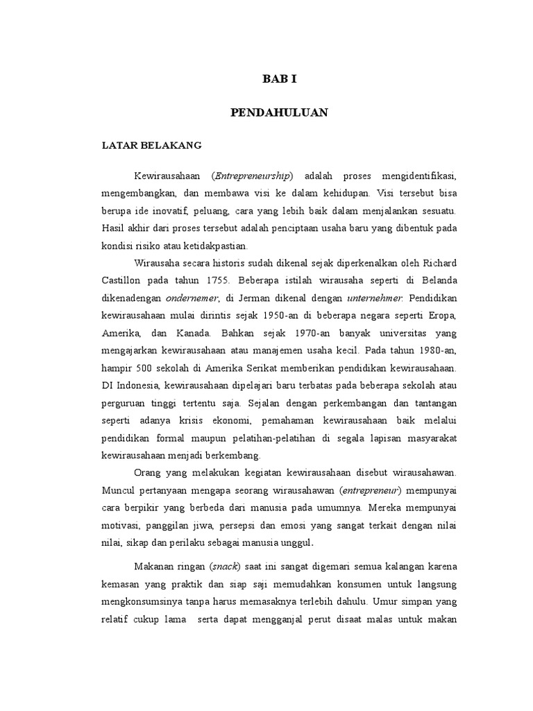 Laporan Kegiatan Kewirausahaan Pdf