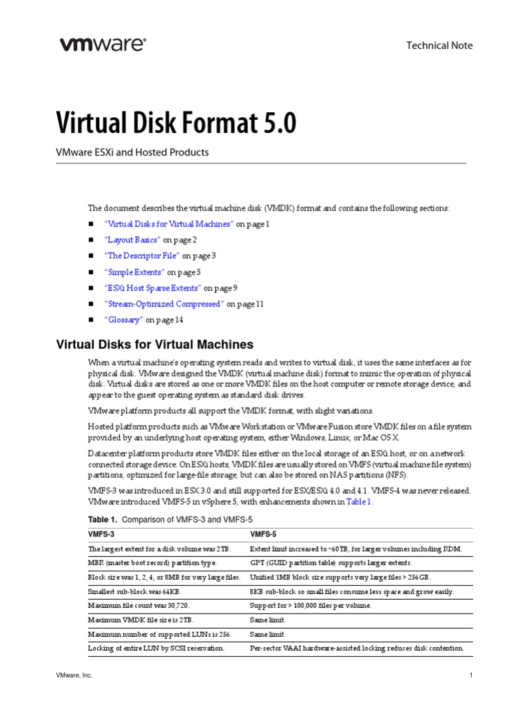 VMDK 50 Technote | PDF | Disk Storage | Data