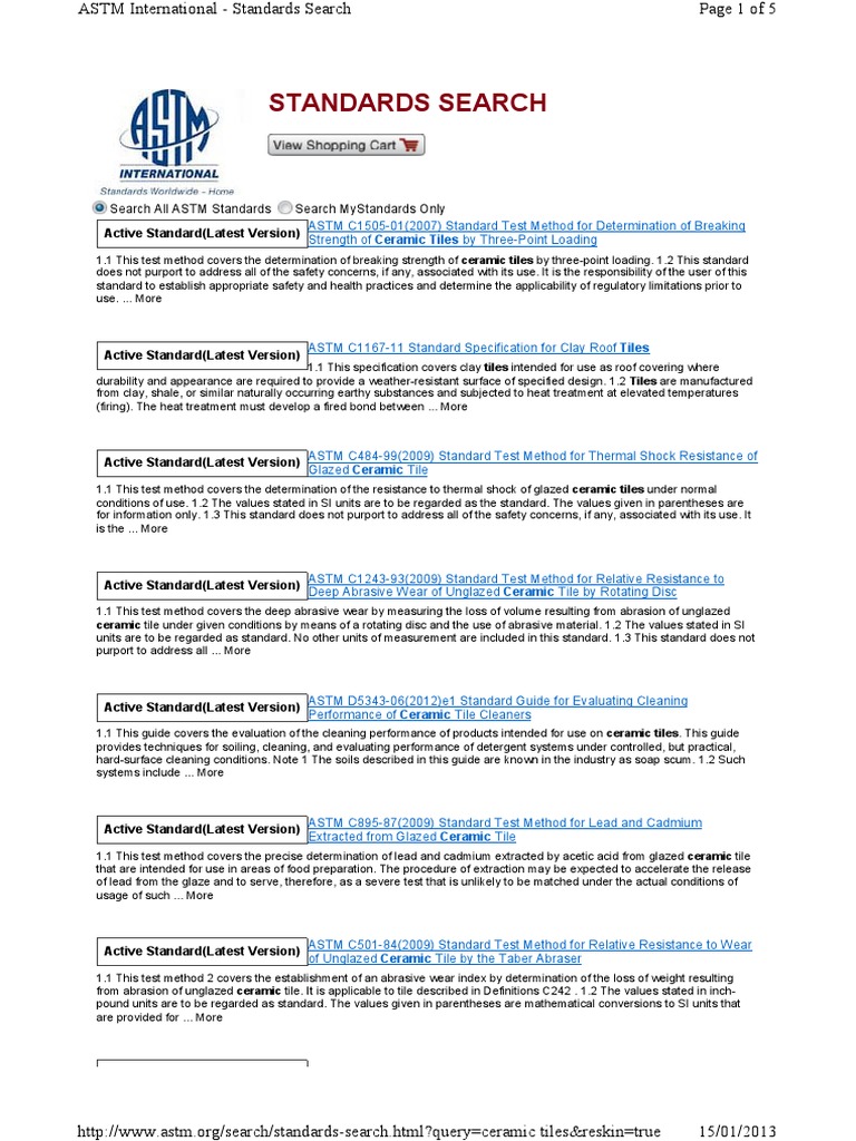 ASTM ceramic Tiles tests .pdf | Wear | Tile