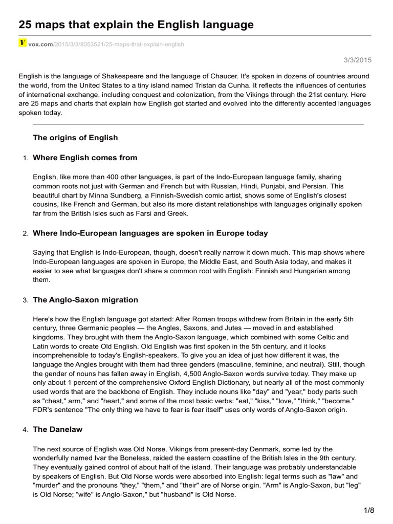 25 Maps That Explain The English Language | PDF | English Language ...