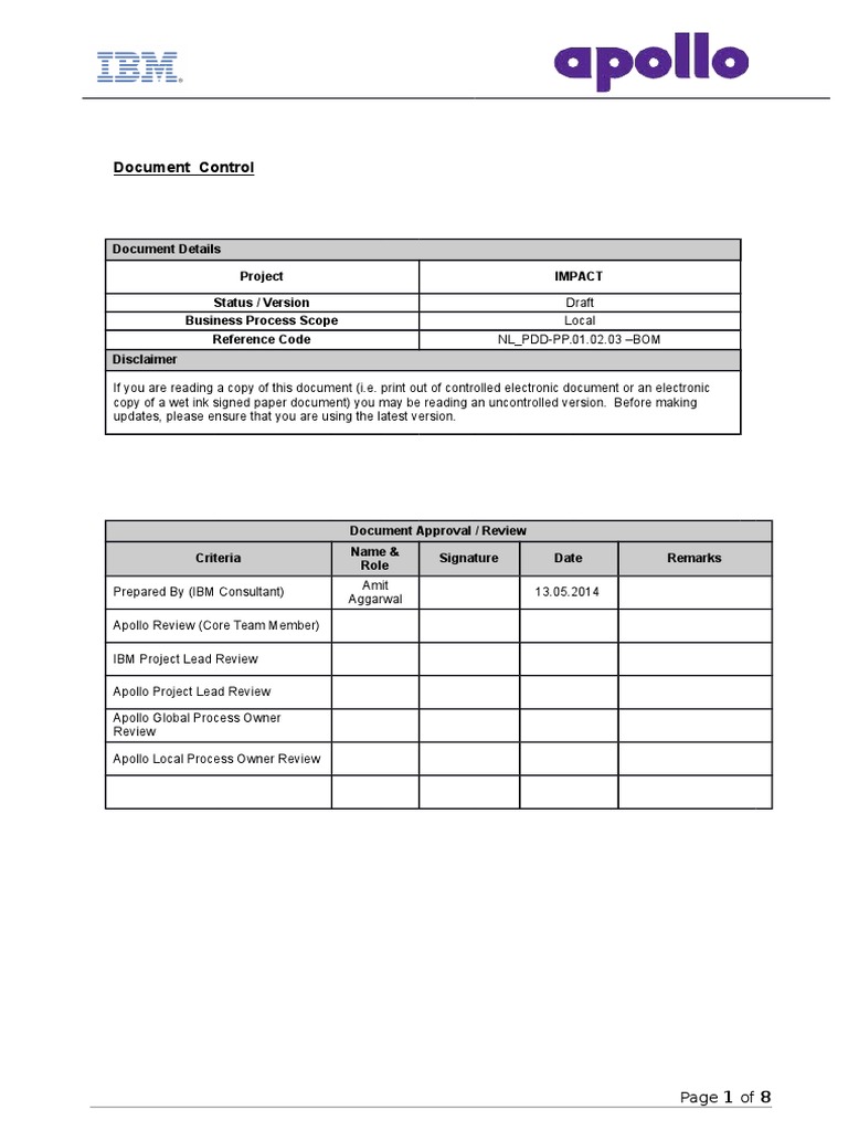 PDD PP .01.02.03 Bom V1.0.0 | PDF | Business Process | Information Technology Management