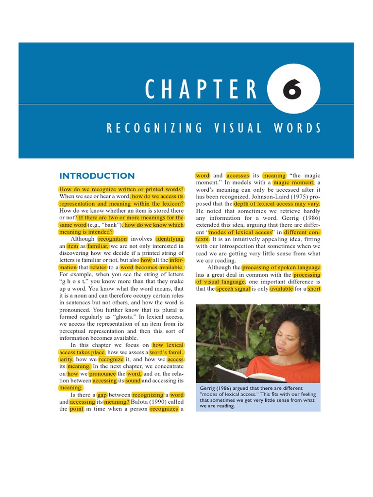 Recognizing Visual Words | PDF | Priming (Psychology) | Attention
